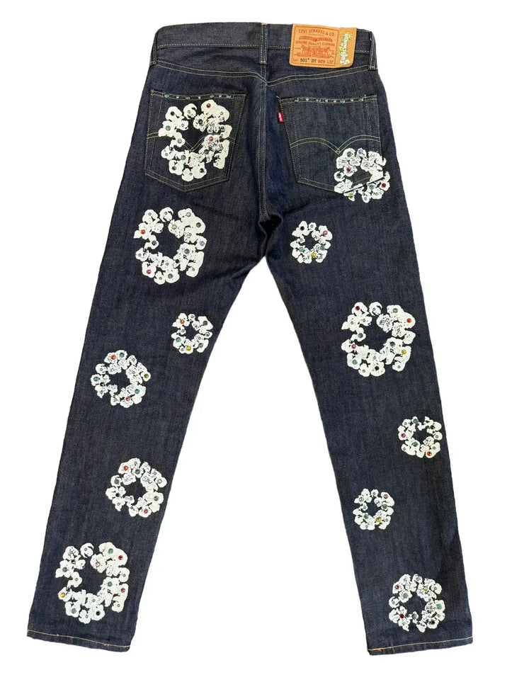 Denim Tears Cotton Wreath Rhinestone Selvedge Jeans – StealthNY